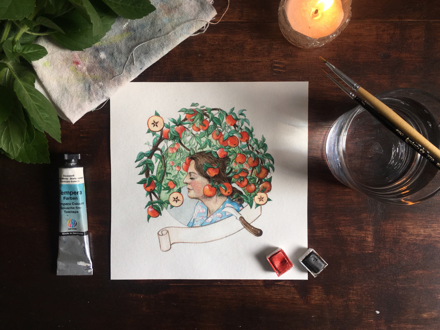 Greetings from the Apple Goddess – green tea over rice