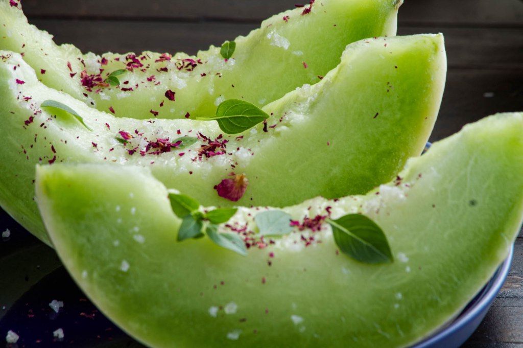 Summer Fruit & The Body of the Goddess – green tea over rice